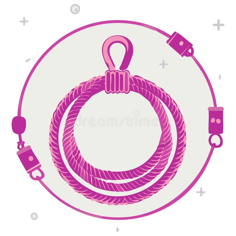 Rope Jump Training Equipment in Bright Pink Colors Stock Vector ...