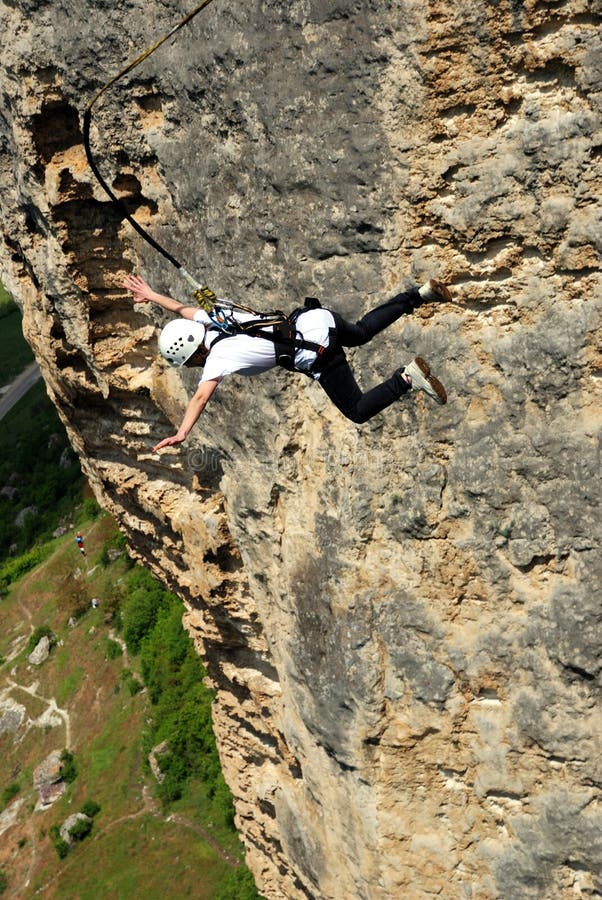 Rope Jumping.Bungee Jumping. Stock Image - Image of danger, moving ...
