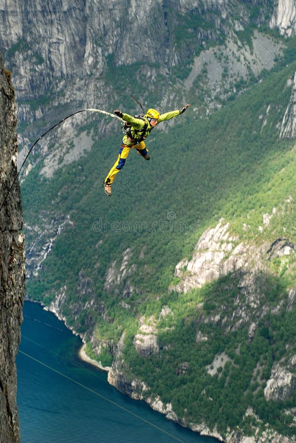 Rope Jumping.Bungee Jumping. Stock Photo - Image of bungee, falling ...