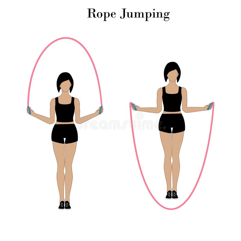 Rope Jumping Exercise Outline Stock Vector - Illustration of rope ...