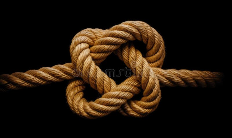 Rope with a knot stock illustration. Illustration of twisted - 286245835