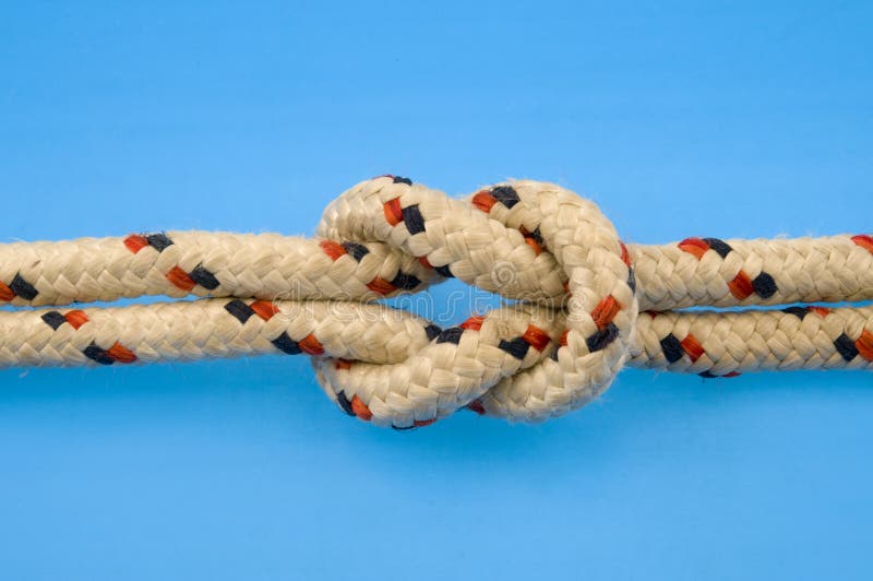 Knotted Rock Climbing Ropes Stock Photo - Image of strength, climbing ...