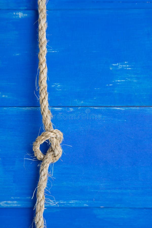 Rope with Knot on Blue Board Stock Image - Image of ocean, marine: 69085137