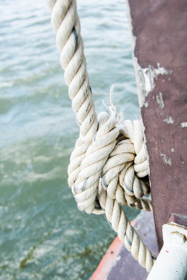Rope knot on boat stock photo. Image of pole, water, anchor - 49266126