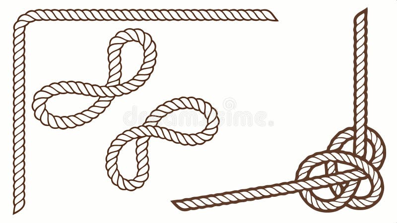 Rope Knot Corner Design, Nautical Element, Decorative Border, Marine ...