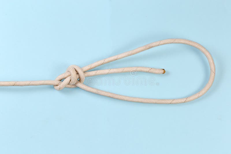 Rope Knot Double Overhand Noose Tied To a Carabiner Stock Image - Image ...