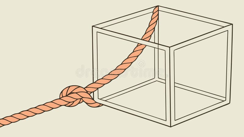 Rope Knot and Geometric Cube, Problem Solving, Intricacy, Vector Design Generative AI Stock ...