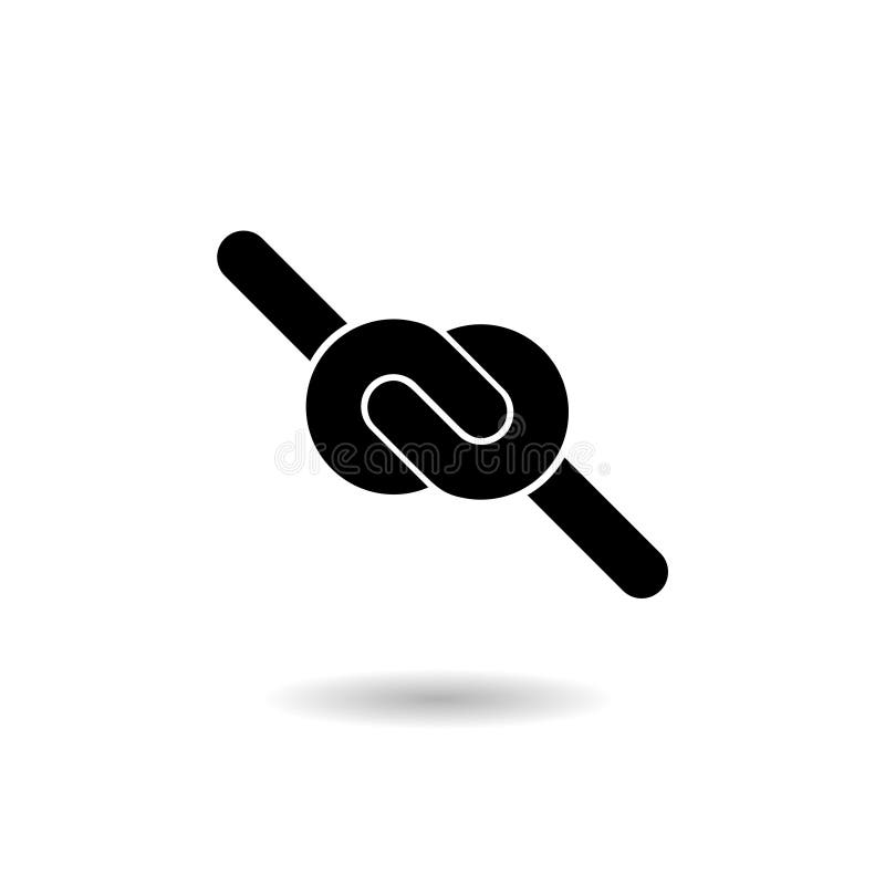 Rope Knot Icon Logo with Shadow Stock Vector - Illustration of lasso ...
