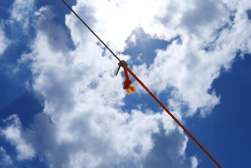 Rope Knot of Net Against Blue Sky Background Stock Photo - Image of ...