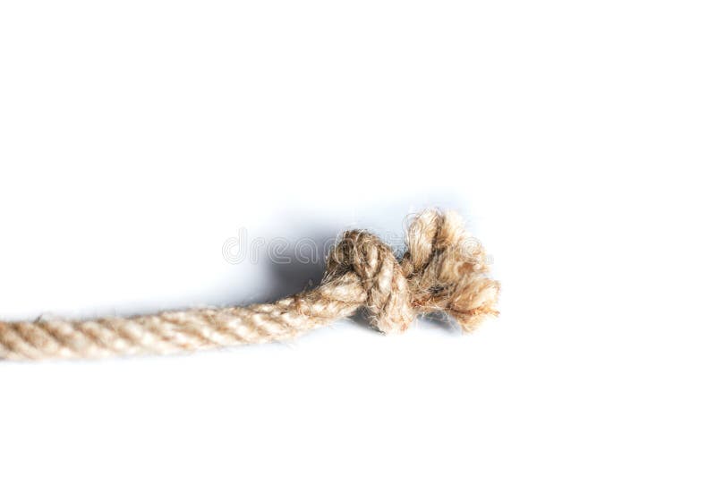 Rope with Knot Over White Background Stock Image - Image of closeup ...