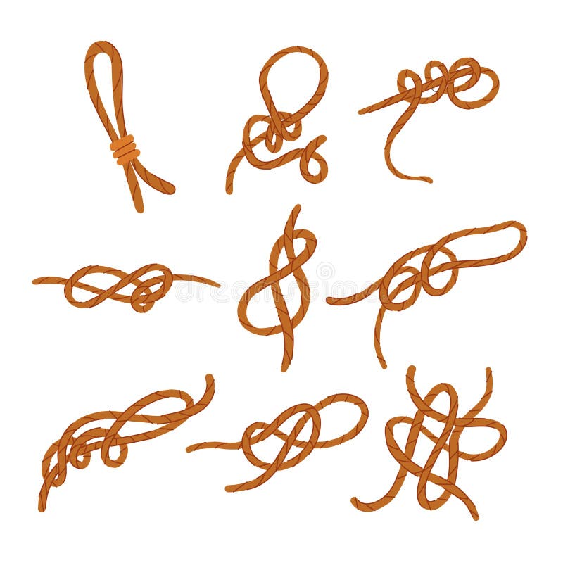 Rope Knot Set Cartoon Vector Illustration Stock Illustration ...