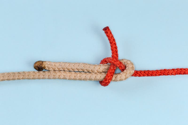 Rope Knot Sheet Bend on a Blue Background Close-up Stock Photo - Image ... Rope Knot Sheet Bend on a Blue Background Close-up Stock Photo - Image ...