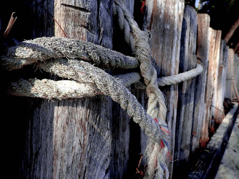 Rope knot tie on the bench stock photo. Image of outdoor - 140624868