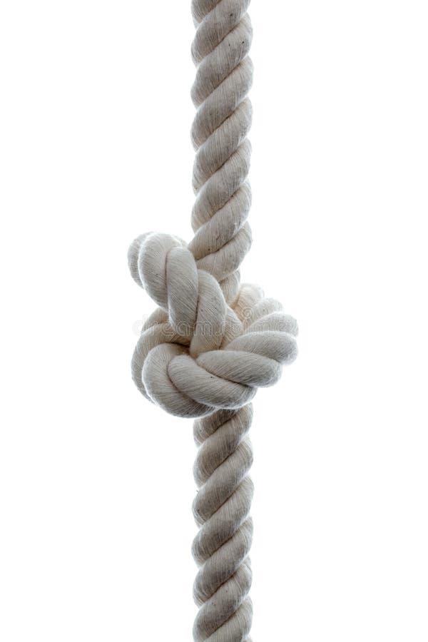 Rope Knot Isolated on White Stock Photo - Image of object, clothes ...