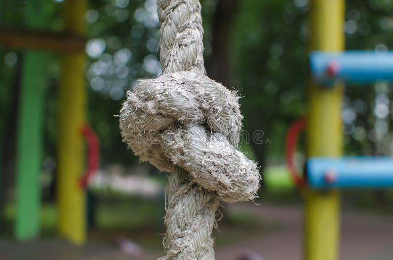 Rope with Knots on the Background Stock Image - Image of dirty, messy ...