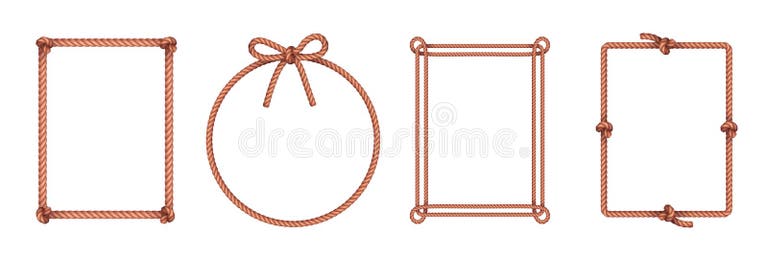 Rope Knots Frames Set stock vector. Illustration of frame - 236853636