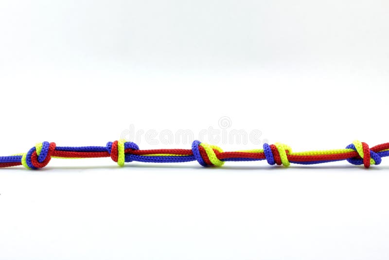 Multi-colored Coiled Rope and Knotted Rope Stock Image - Image of ...