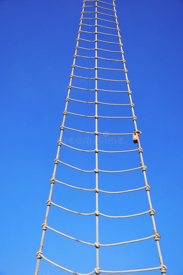 Rope Ladder Against a Blue Sky Stock Image - Image of sport, exterior ...