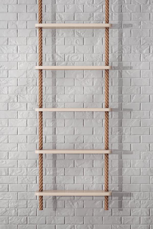 Rope Ladder in Front of Brick Wall Stock Image - Image of ambition ...