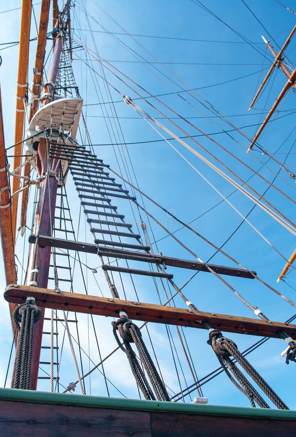 Rope Ladder To the Main Mast of the Ship Stock Photo - Image of marine ...