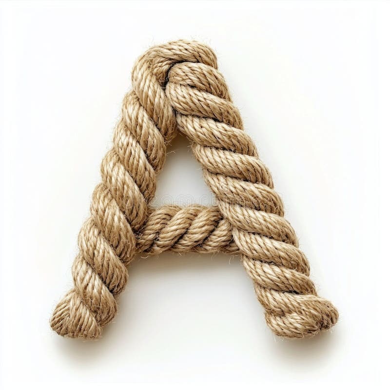 Rope Letter Crafted Natural Fibers Clean White Background Creating ...