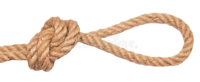 Rope Knot Isolated on White Stock Photo - Image of object, clothes ...