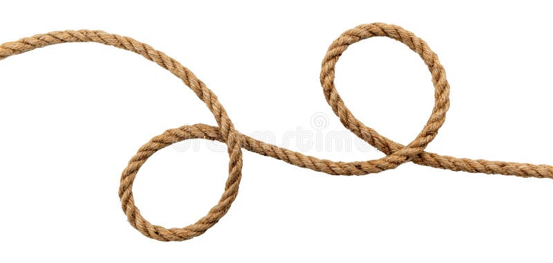 Rope Made of Jute in Loops and Knots on a White Background. Linen ...