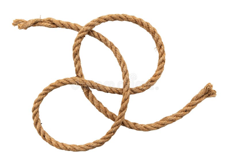 Rope Made of Jute in Loops and Knots on a White Background. Linen ...