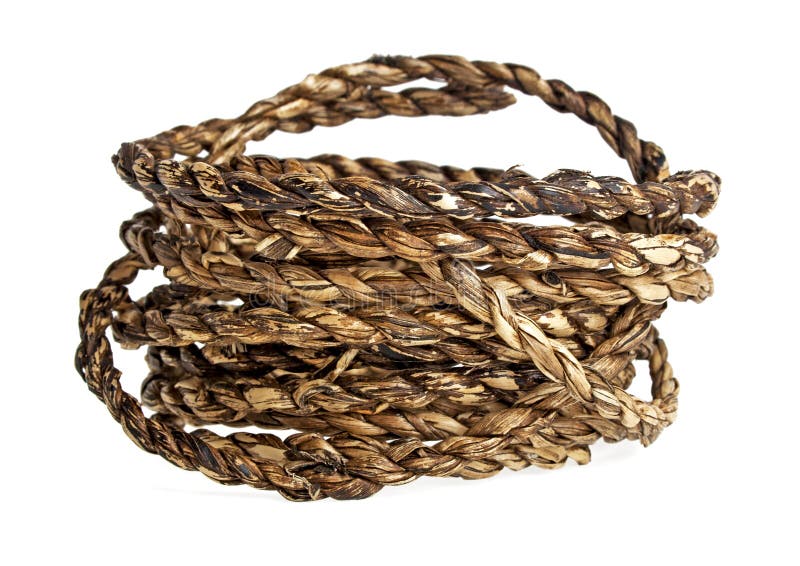 Rope Made of Rattan on a White Background Stock Image - Image of ...