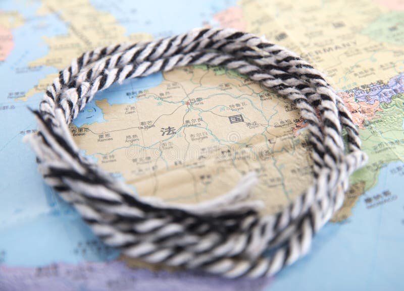 Rope on the map of France stock image. Image of virus - 196374971
