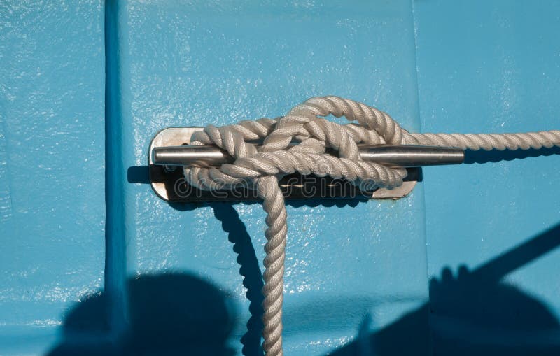 Rope and Mooring Pins, Inside the Ship Stock Image - Image of detail ...