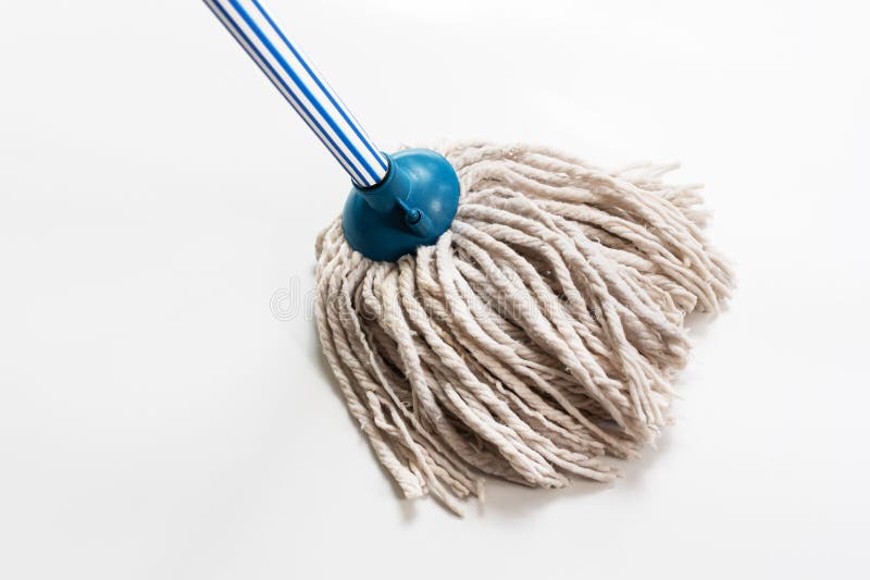 Rope Mop for Cleaning the Floor on a White Background Stock Photo ...
