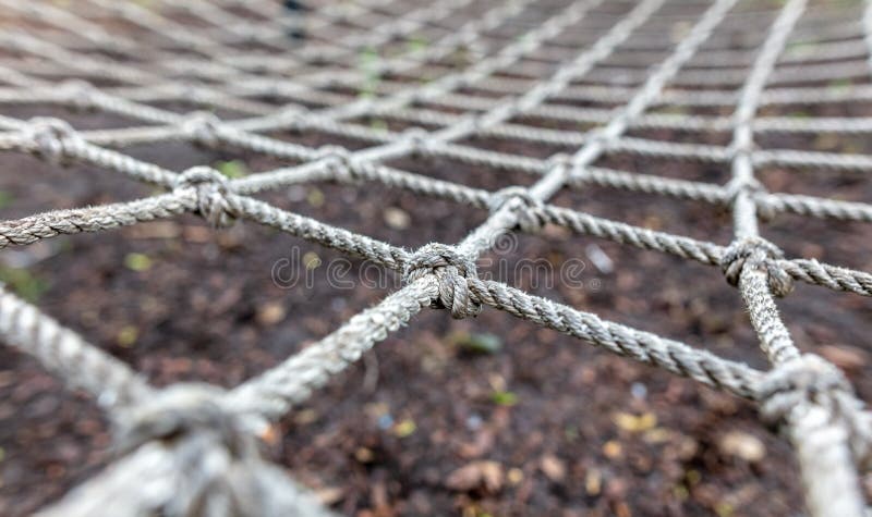 Rope net as an attraction stock image. Image of person - 229677939