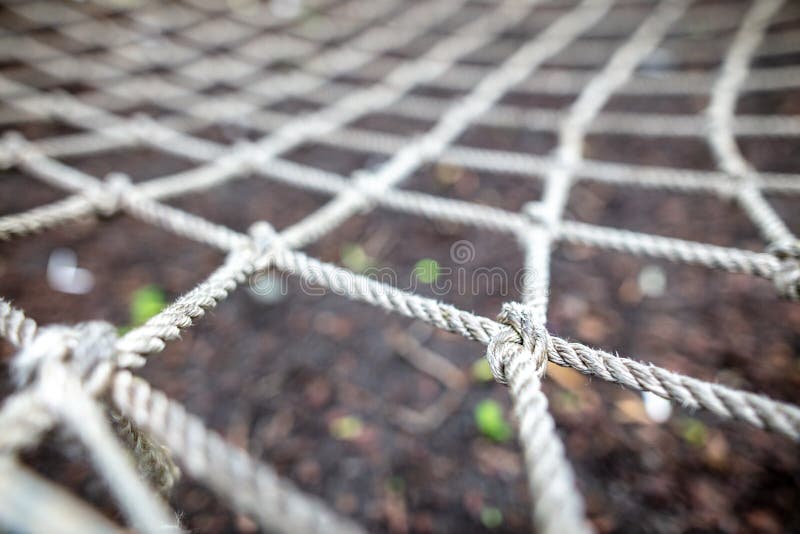 Rope net as an attraction stock image. Image of exercise - 231283879