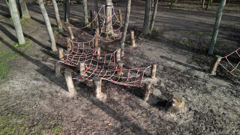 The Rope Net is Attached To the Tree through Soft Items Protecting the ...