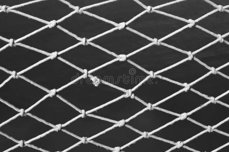 Rope Net Black and White Background Stock Image - Image of knot, grid ...