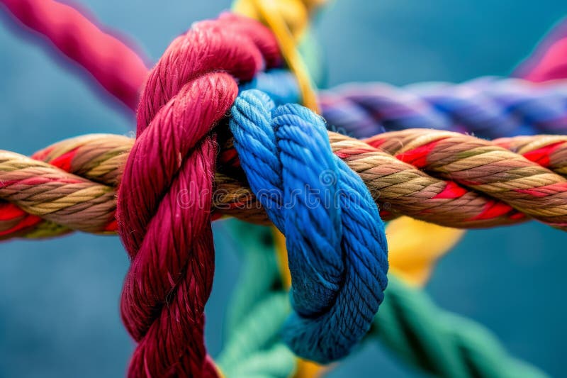 Rope Net of Intertwined Colored Ropes Stock Illustration - Illustration ... Rope Net of Intertwined Colored Ropes Stock Illustration - Illustration ...