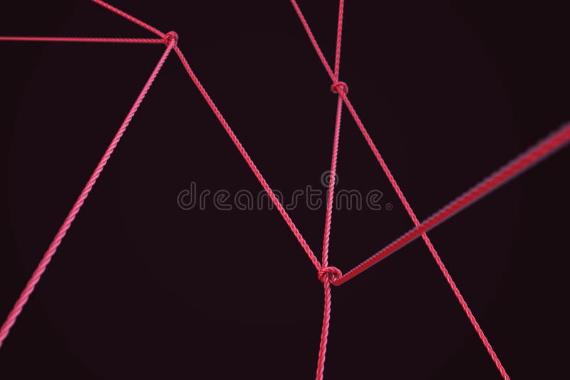 Rope Network, Networking, Connect, Together Loop. 3D Rendering Stock ...