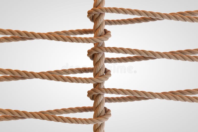 Rope Network, Networking, Connect, Together Loop. 3D Rendering Stock ...