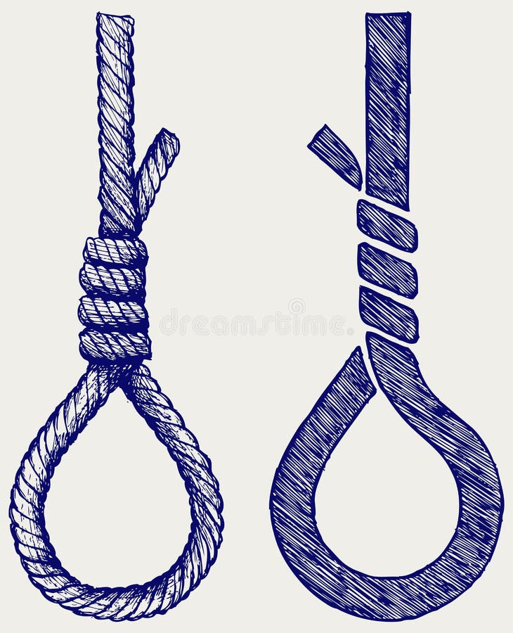 Rope Noose with Hangman S Knot Stock Vector - Illustration of lynching ...