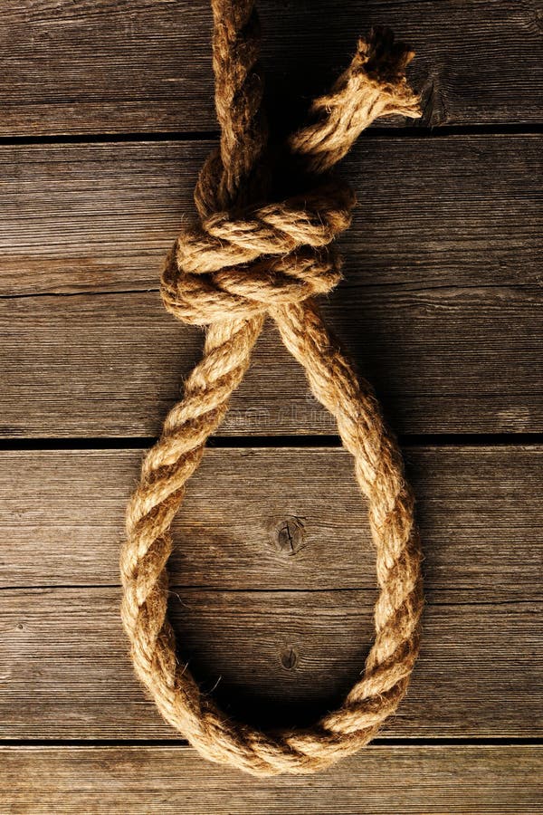 Rope noose with knot stock photo. Image of table, death - 30730036