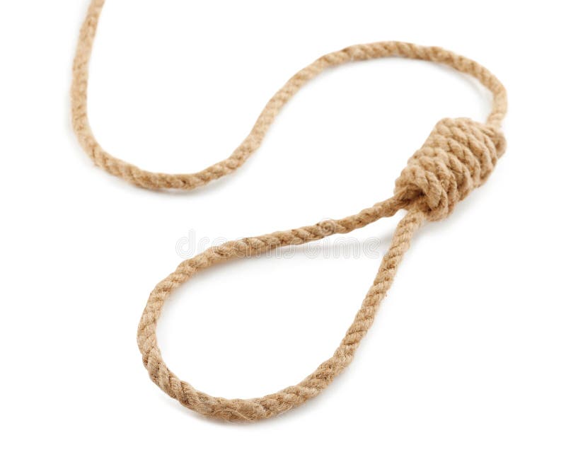 Rope Noose with Knot on White Background Stock Photo - Image of ...