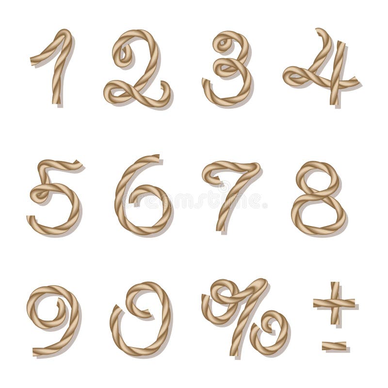 Rope numbers stock vector. Illustration of text, number - 58693320