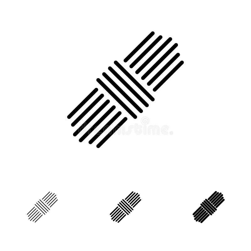 Rope, Pack, Set Bold and Thin Black Line Icon Set Stock Vector ...