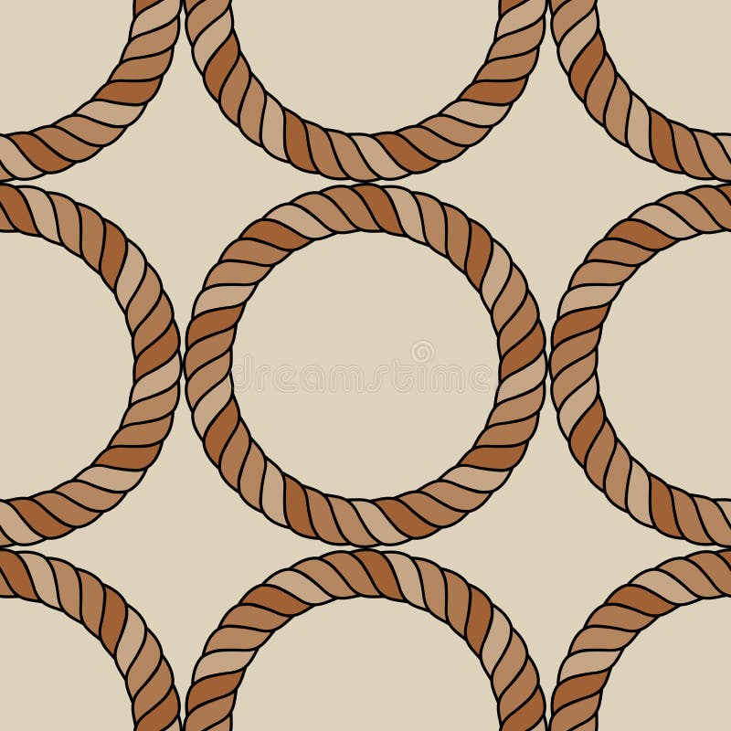 Rope Circles Form a Geometric Symmetrical Seamless Pattern for Fashion ...