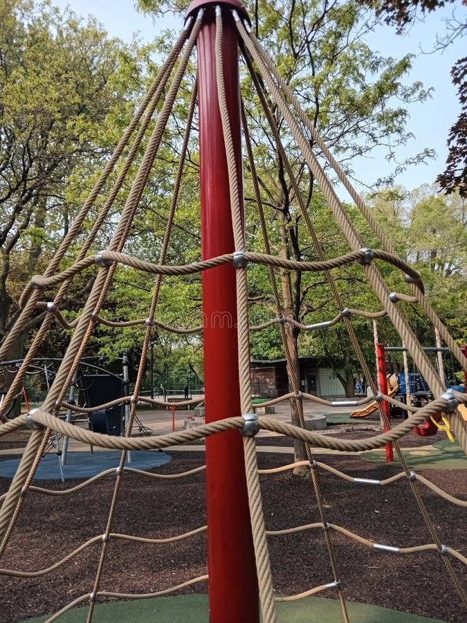 A Rope Pyramid Playground Game in a Park in the City Stock Photo ...