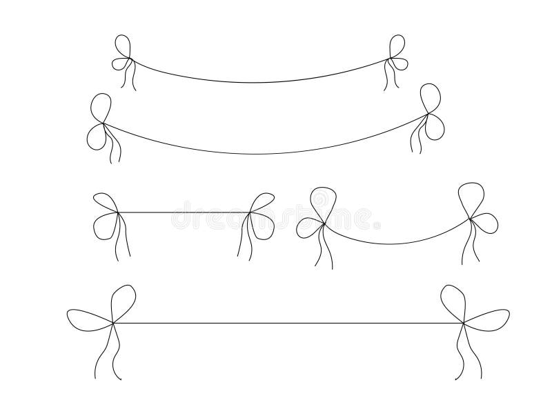 Rope Ribbons and Ties Set stock vector. Illustration of outline - 339645799