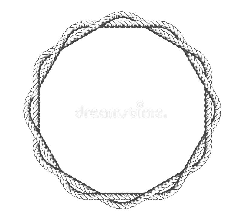 Rope Ring Frame with Two Interlacing Strings, Nautical Round Frame ...