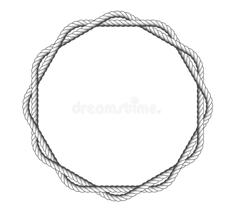 Rope Ring Frame with Two Interlacing Strings, Nautical Round Frame ...