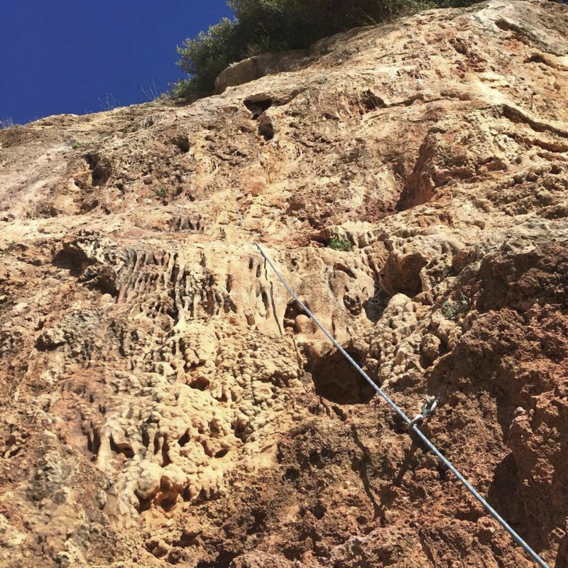A Rope on the Rock for Climbing Stock Photo - Image of travel ...